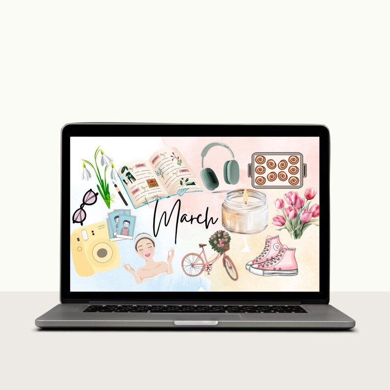 Spring Desktop Wallpaper | Aesthetic March Computer Background | Cute ...