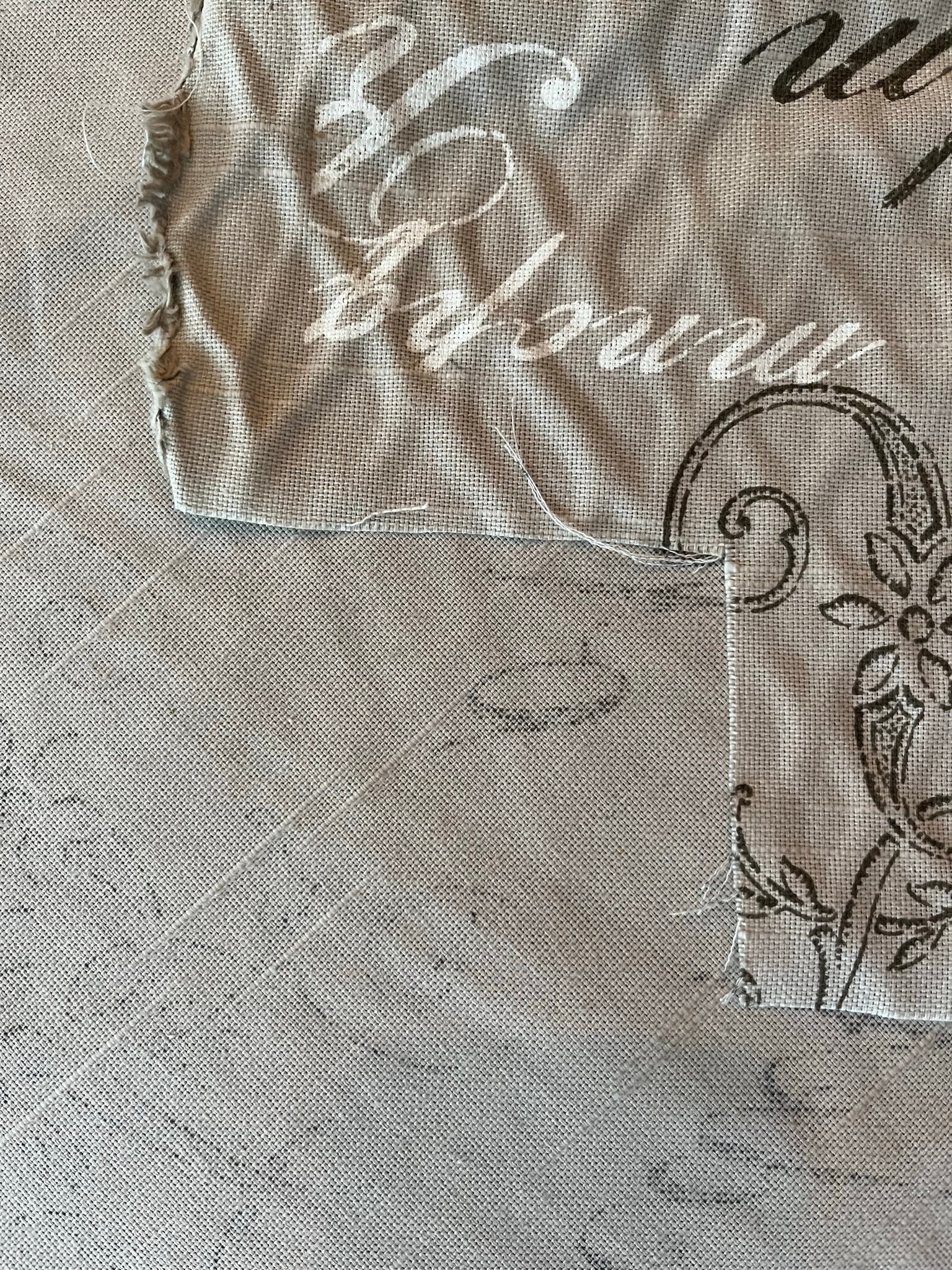 Scripted Victorian Alphabet Fabric Remnant - Etsy