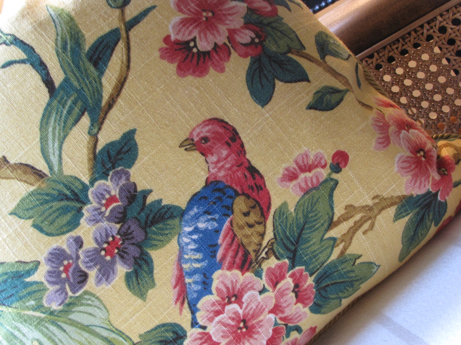 Sunny Yellow Floral Designer Toss Pillow Casing / Bird Toss | Etsy