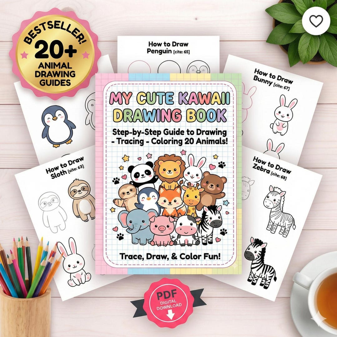 Kawaii Drawing Book for Kids & Beginners - Etsy