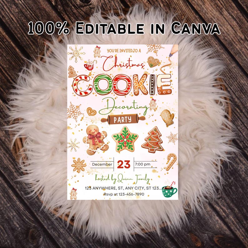 Christmas Cookie Party Invitation Decorating Party Invitation Holiday ...