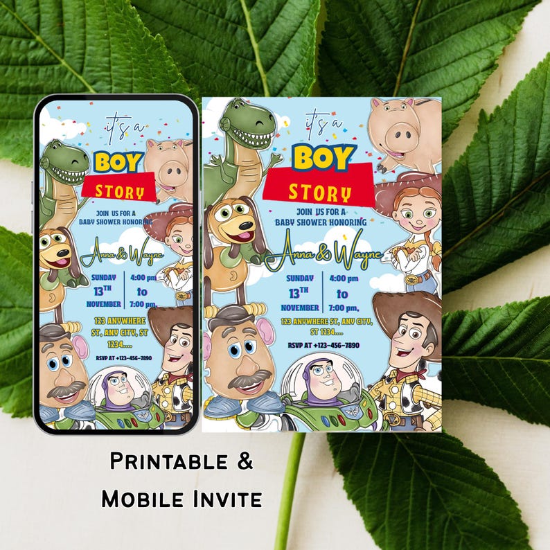 Its a Boy Story Invitation, Toy Story Invitation, Toy Story Digital ...
