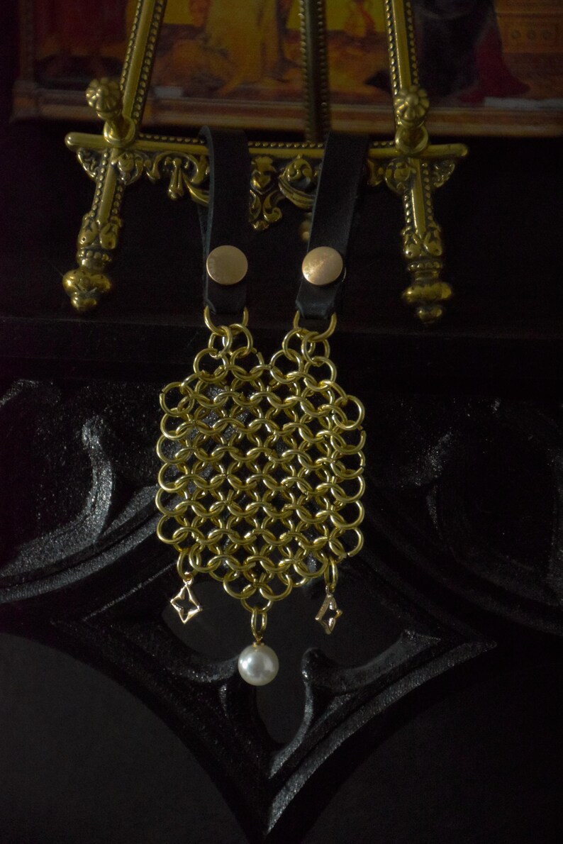 CHAINVEIL Gold: Golden Chainmail Belt Chatelaine Bag Decoration ...