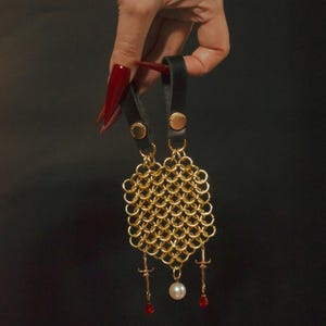 CHAINVEIL Gold: Golden Chainmail Belt Chatelaine Bag Decoration ...