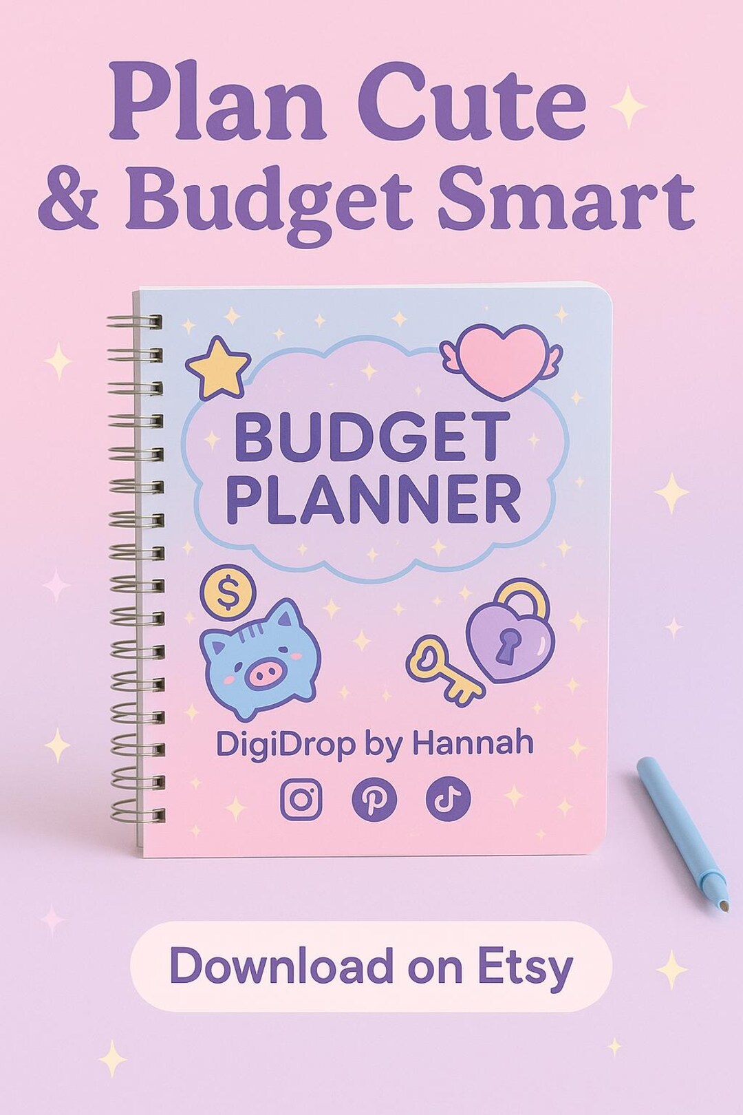 Editable Pastel Budget Planner | Printable Finance Tracker | Cute Money ...
