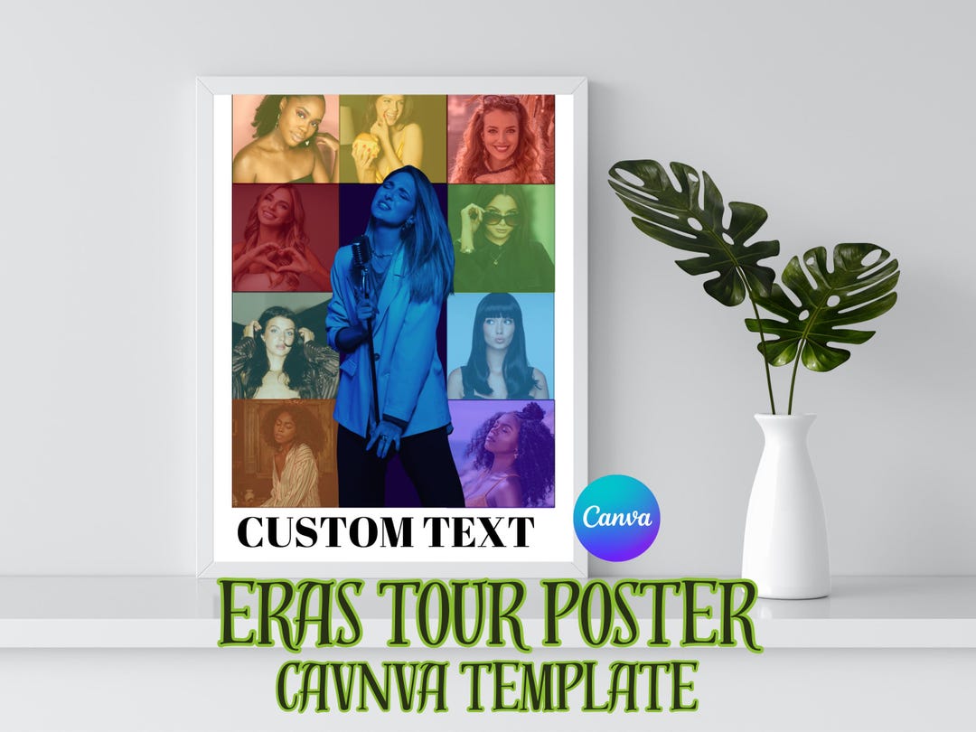 Editable Eras Tour Canva Template: Concert Poster, Birthday Invitation ...