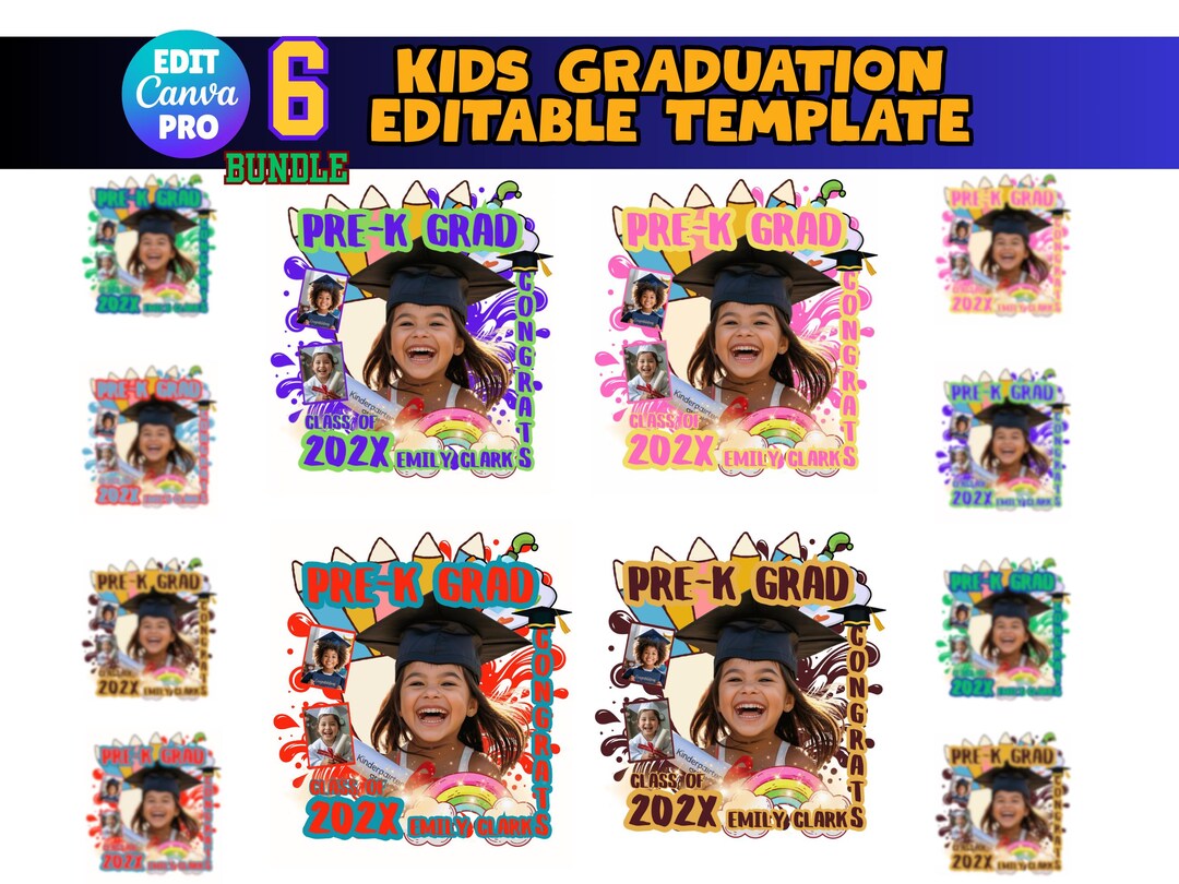 Kids Graduation Printable Template Pre-k Grad Template, Grad Fan Grade ...