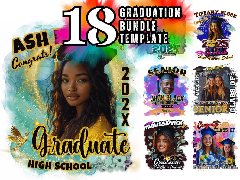 Senior Shirt Design Templates Graduates 2025 Graduation Bootleg Rap Tee ...
