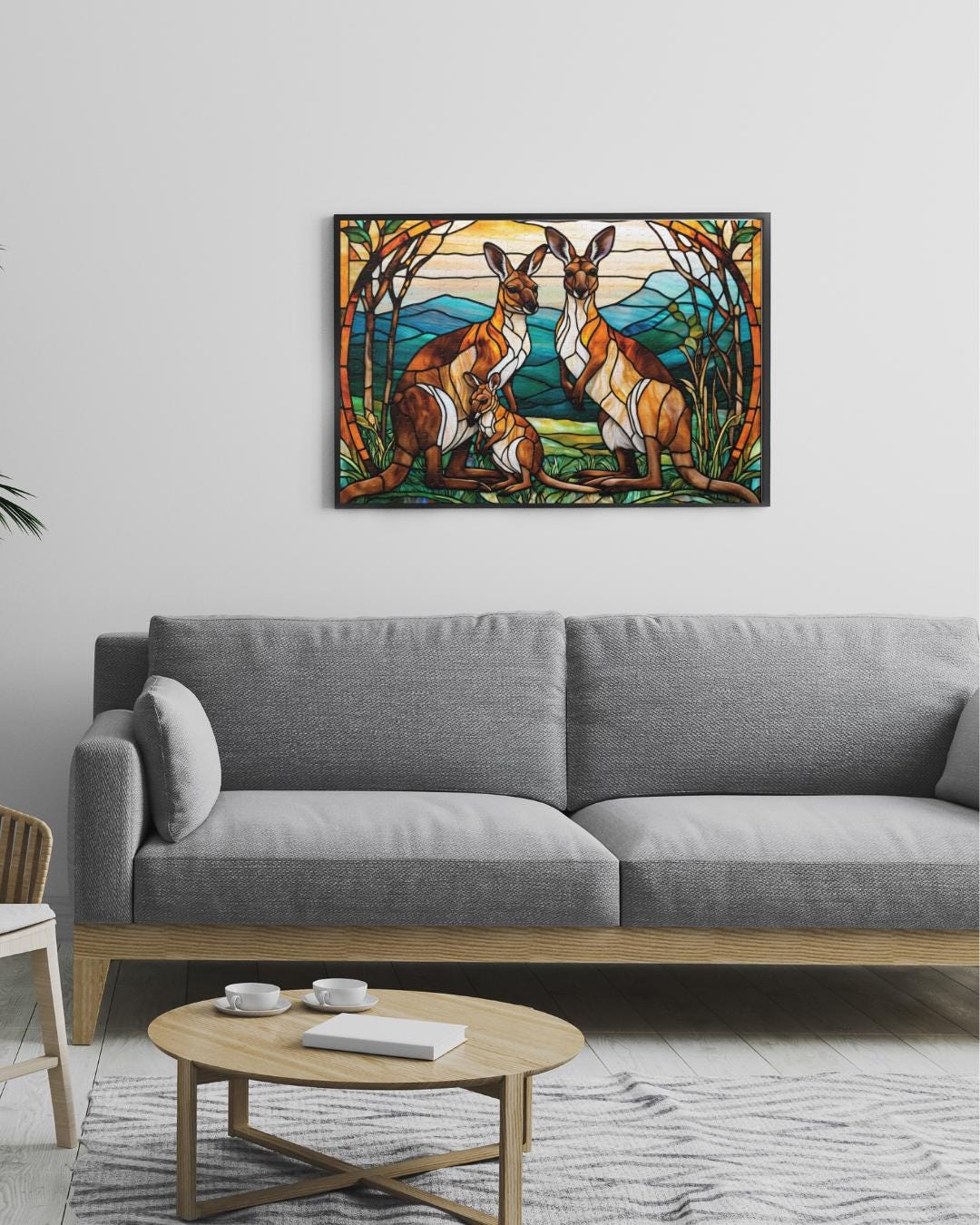 Kangaroo Kindness: Stained Glass Puzzle of Australian Serenity, Jigsaw ...