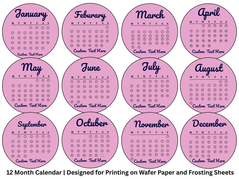 2026 Burn Away Cake Topper Calendar Template | Printable Birthday ...