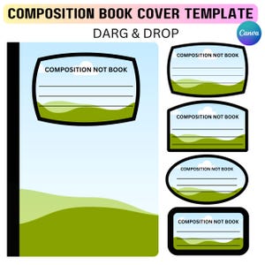 Composition Book Template, Fully Editable Canva Frame, Notebook ...