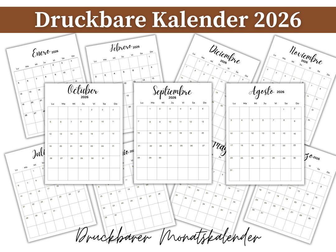 Calendario Imprimible 2026 Bundle | Spanish Calendar PDF | Planificador ...