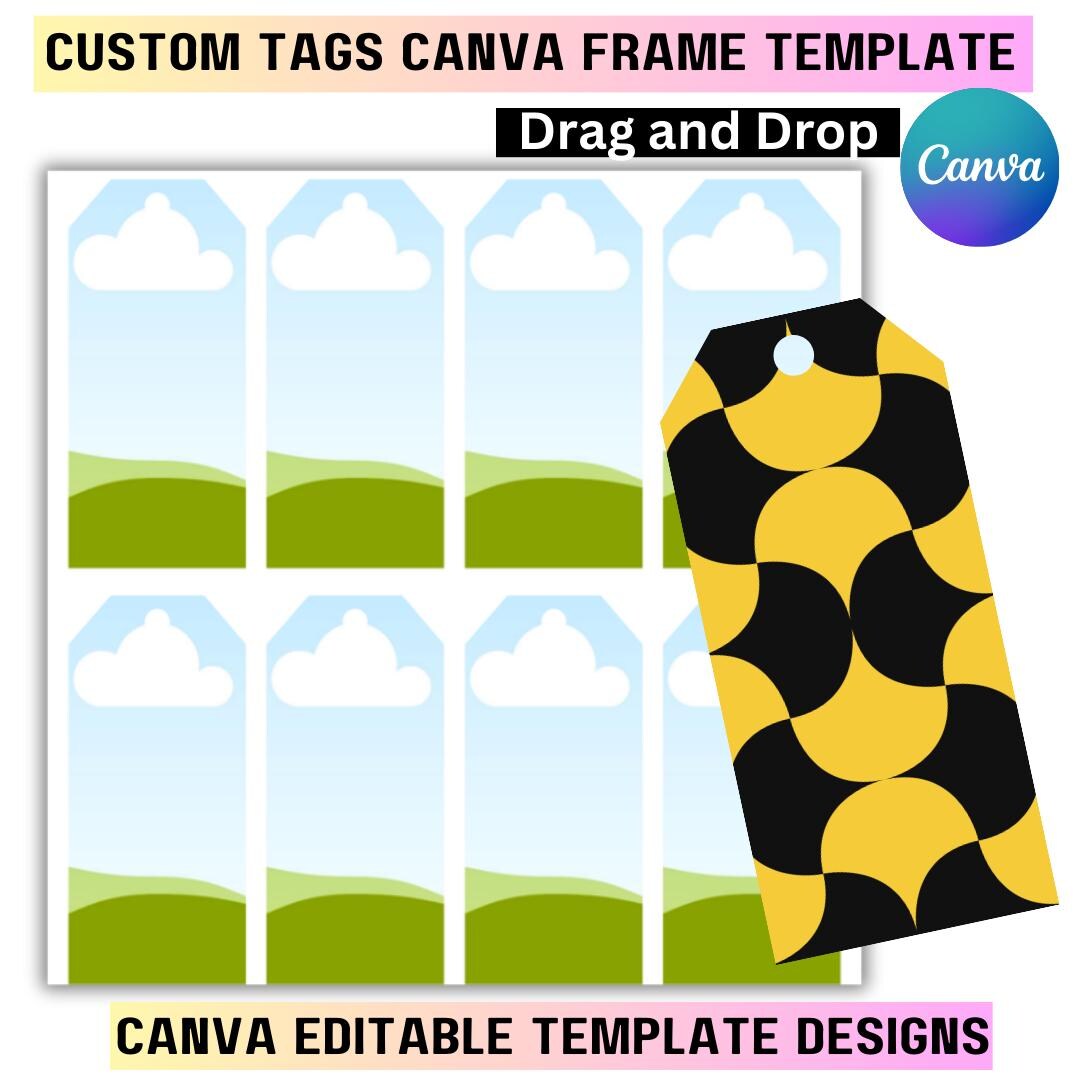 Gift Tag Canva Editable Template, Hang Tag Frame Template, Tags Blank ...