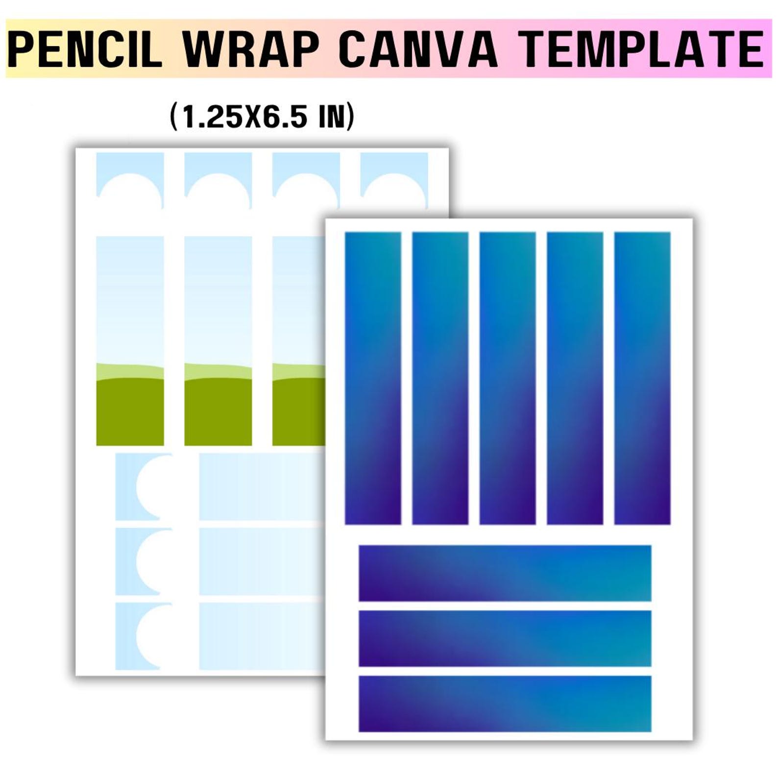 Pencil Rap Canva Editable Template, Pencil Wrap Sublimation Template ...