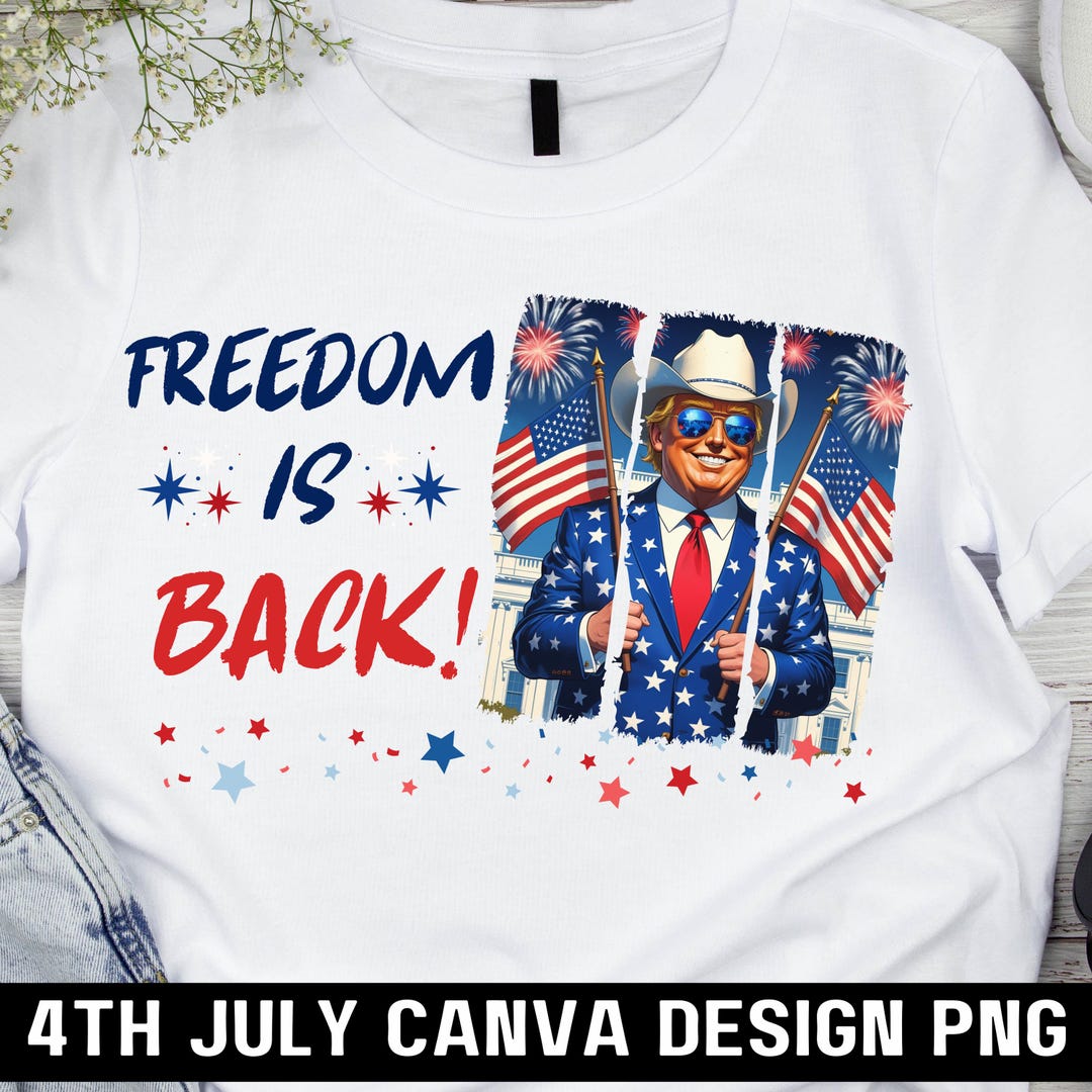 Trump PNG for 4th of July, MAGA Retro Shirt Design, Patriotic USA ...