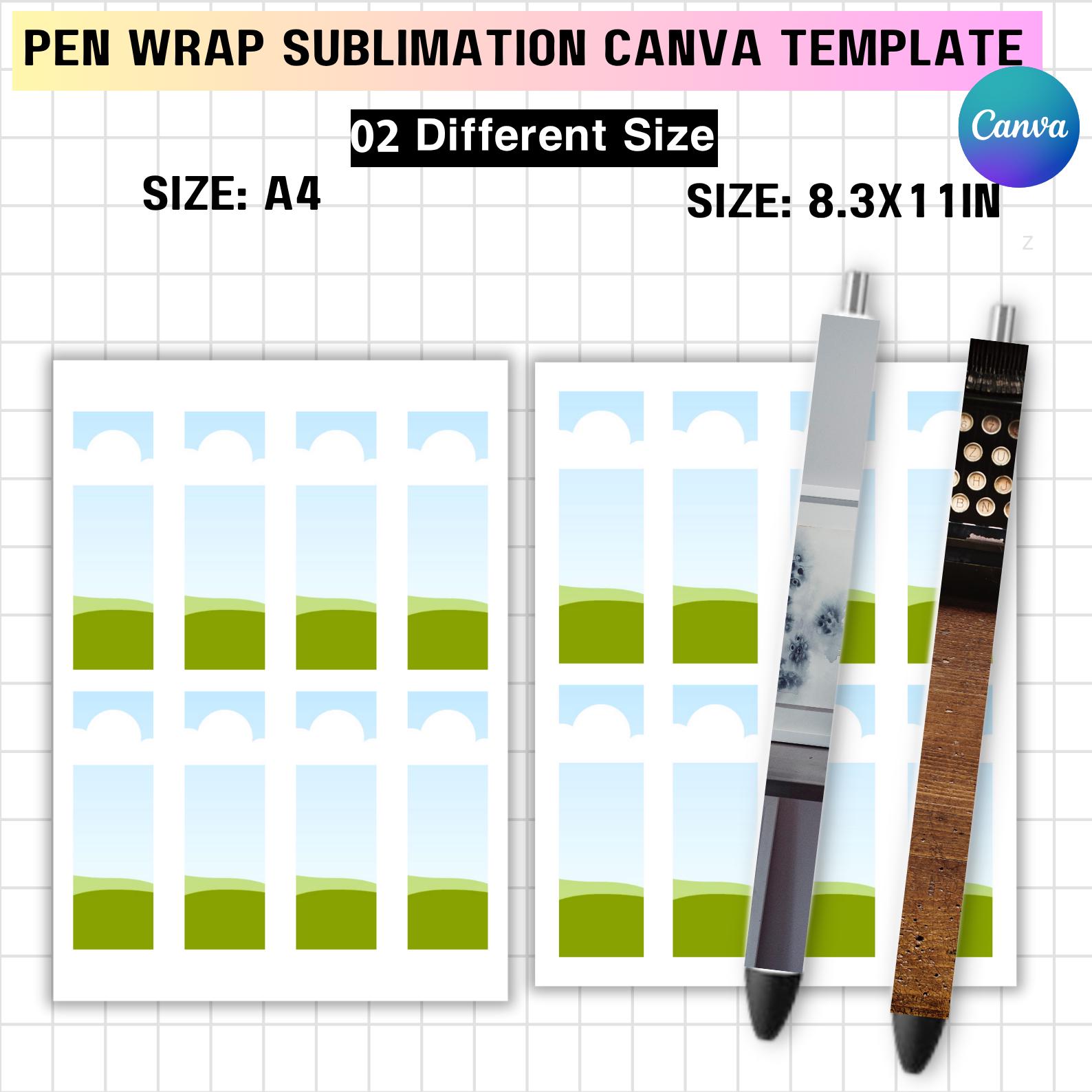 Pen Rap Canva Editable Template, Pen Wrap Sublimation Template, Pen ...