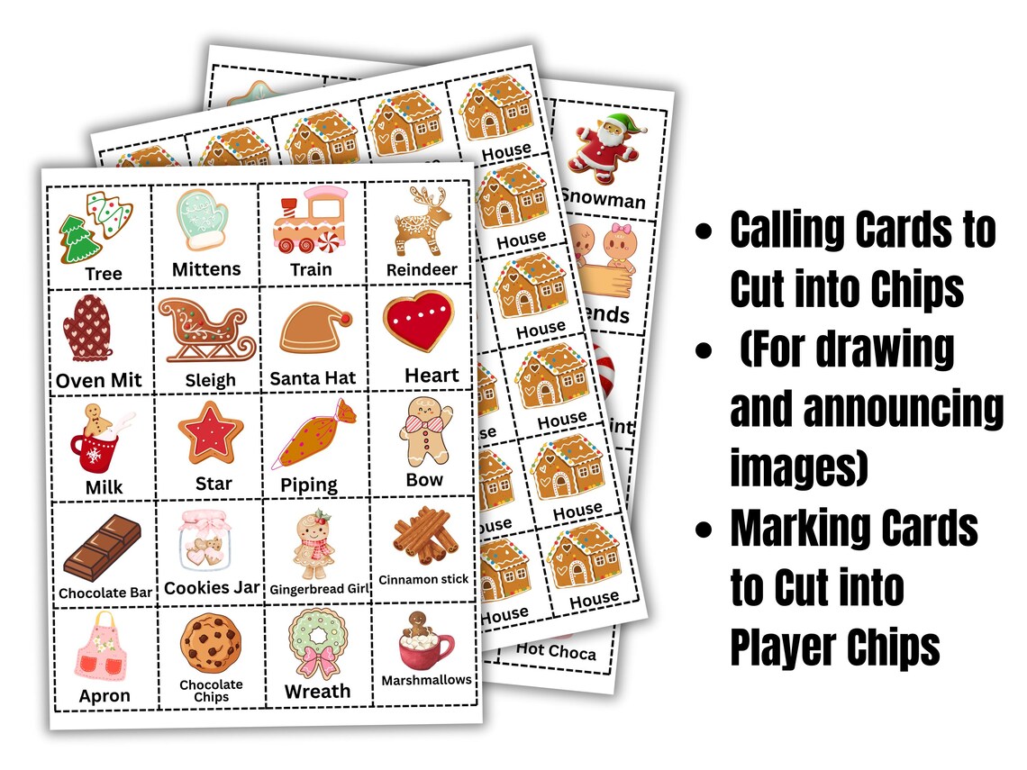 Gingerbread Bingo Game | 30 Printable Cards | Fun Christmas Party ...