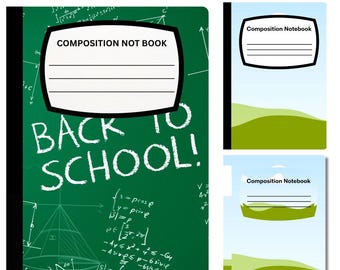 Composition Book Template, Fully Editable Canva Frame, Notebook ...