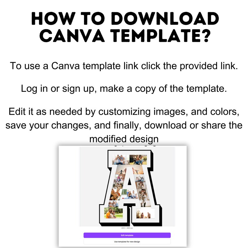 Canva Alphabets Photo Collage Letters Template, Dad Canva Font ...