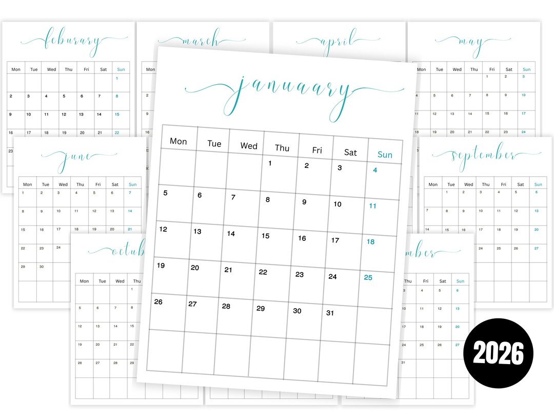 Editable 2026 Monthly Calendar | Cute Printable Kids Planner ...