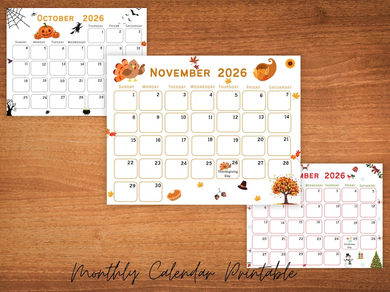 Editable 2026 Monthly Calendar | Cute Printable Kids Planner ...