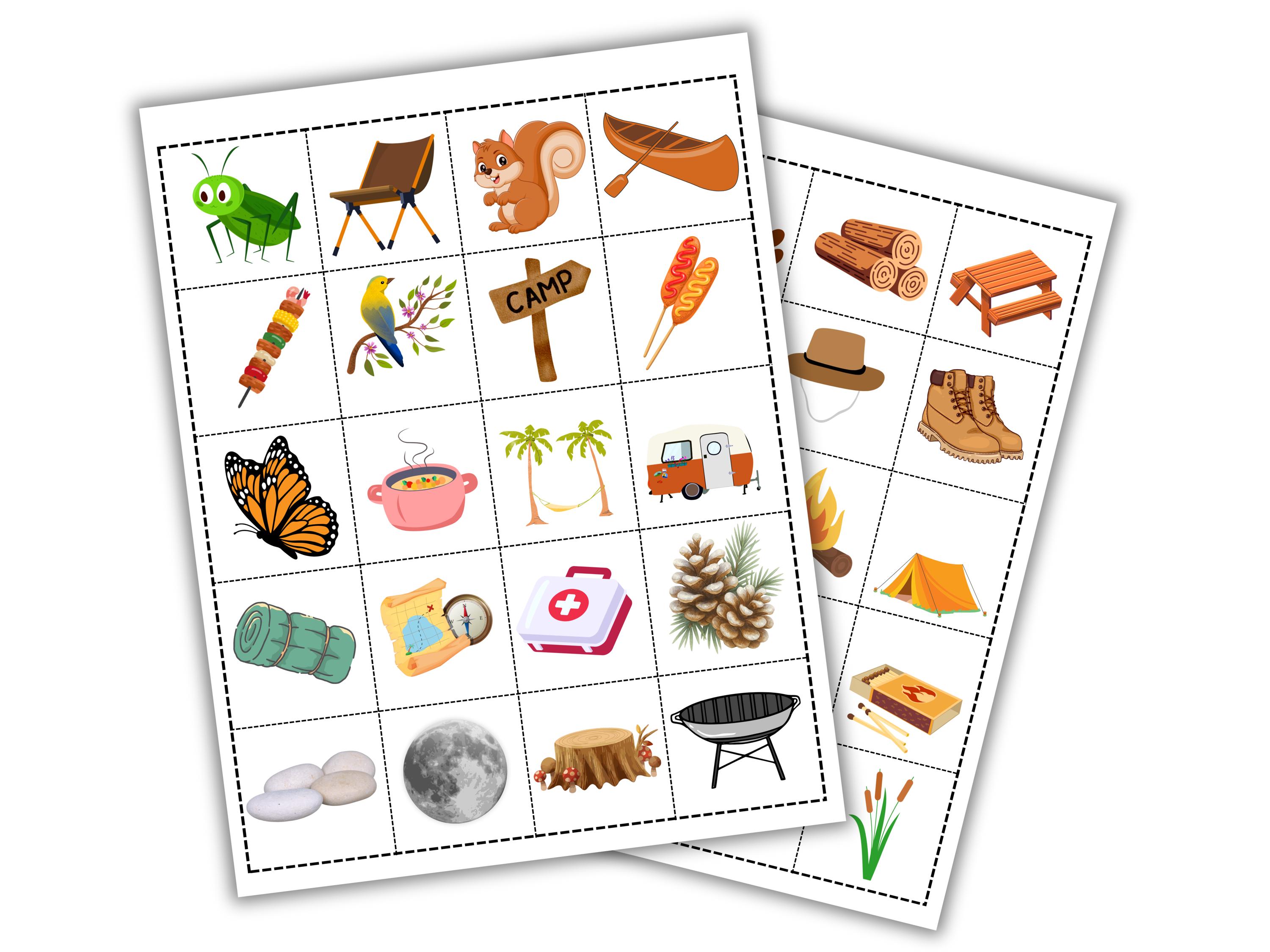 Camping Bingo Game Printable | 30 Camping Bingo Cards | Summer Camp ...