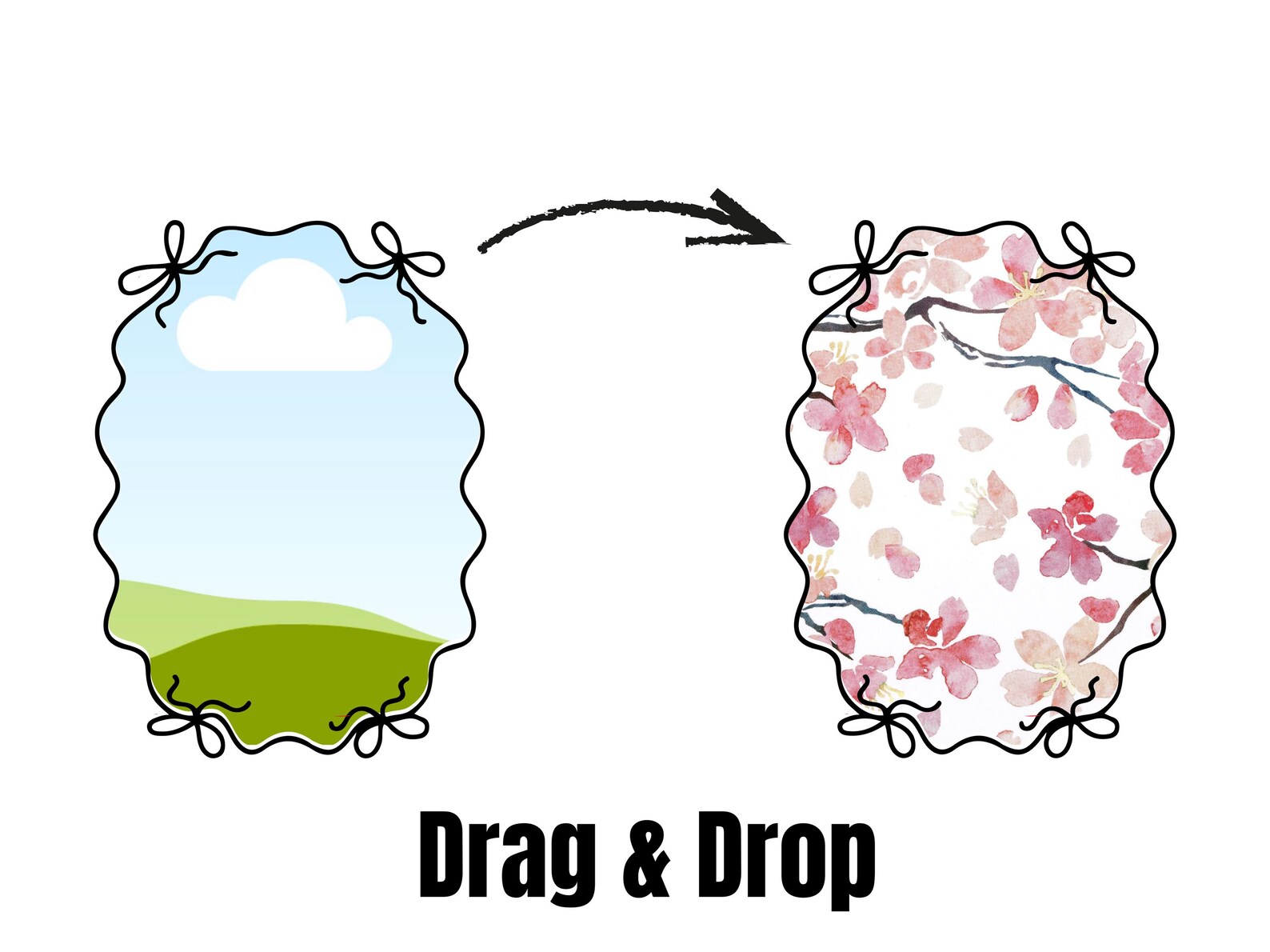 Editable Canva Frame Template, Doodle Border Canva Frame, Drag & Drop ...
