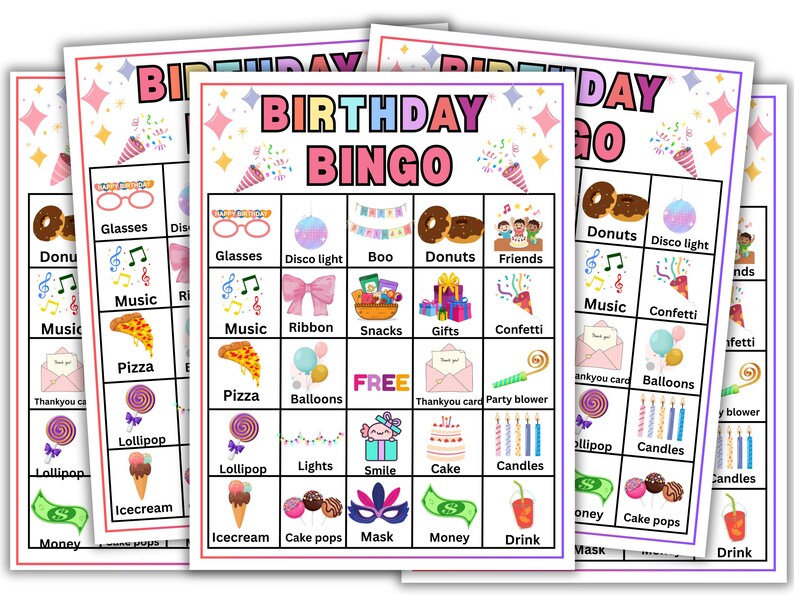 Birthday Bingo Printable Game | 30 Birthday Bingo Cards | Fun Birthday ...