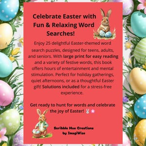 Large Print Easter Word Search Puzzles | Fun Brain Teaser for Teens ...