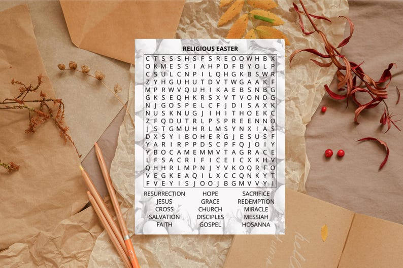 Large Print Easter Word Search Puzzles | Fun Brain Teaser for Teens ...