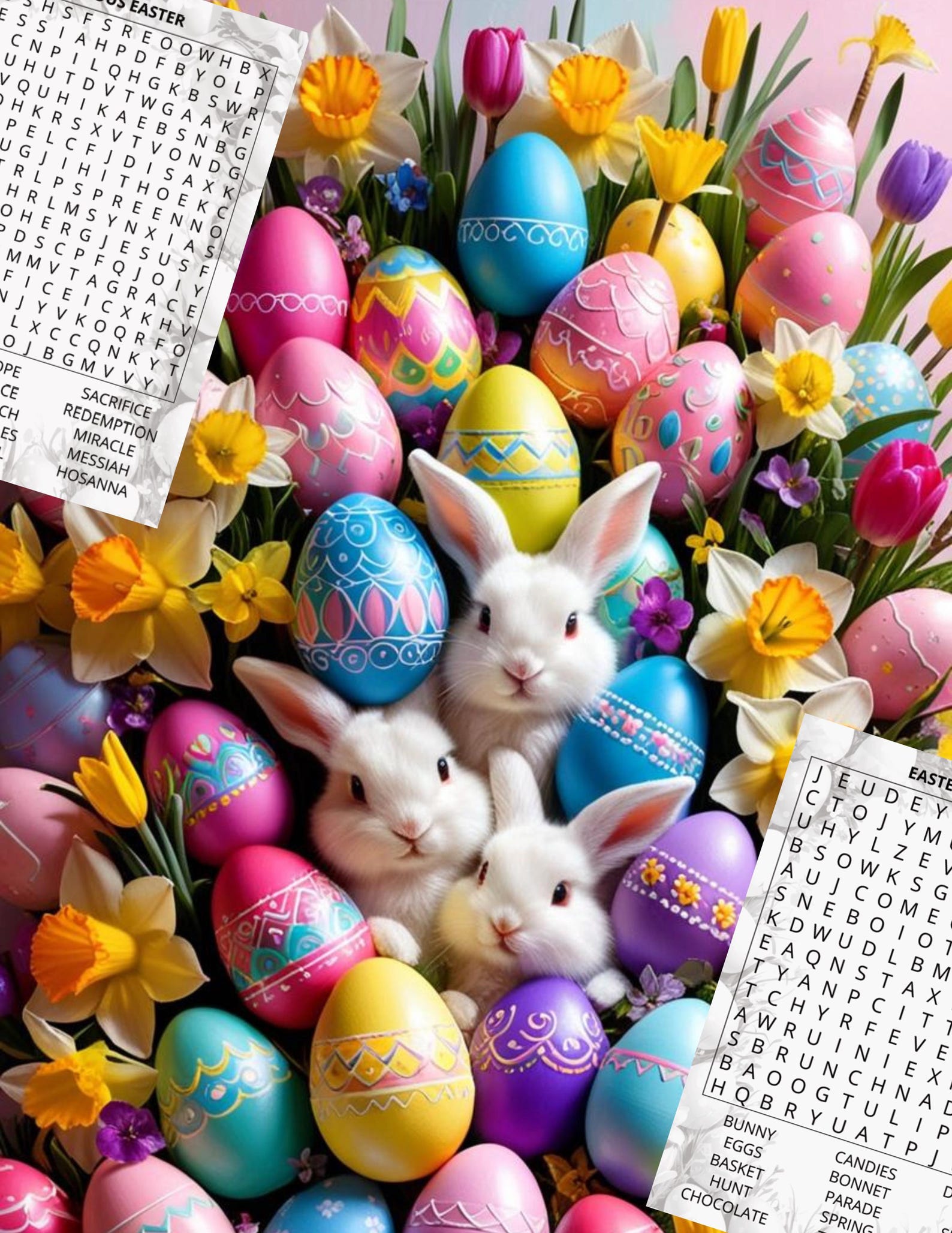 Large Print Easter Word Search Puzzles | Fun Brain Teaser for Teens ...