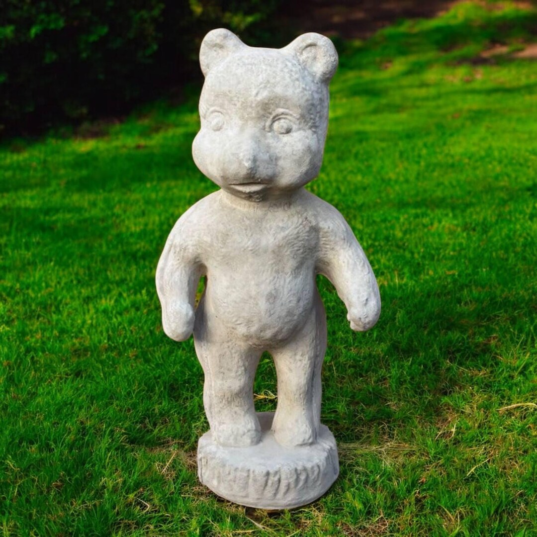 Large Bear, Standing Animal, Teddy Bear Figure, Stone Statue, Bear on ...