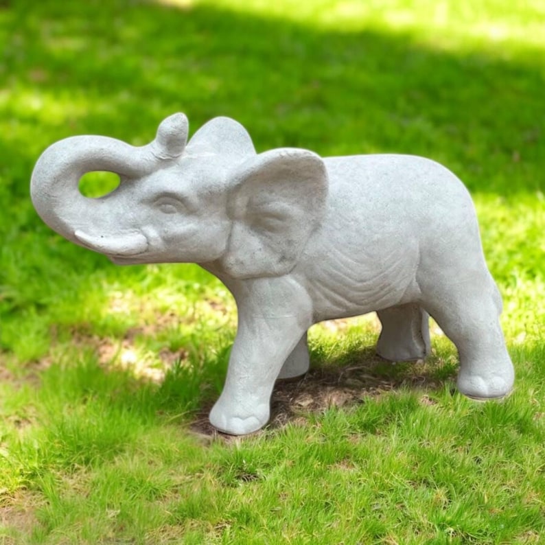 Standing Elephant, Porch Statue, Lucky Elephant, Animal Figure, Garden ...