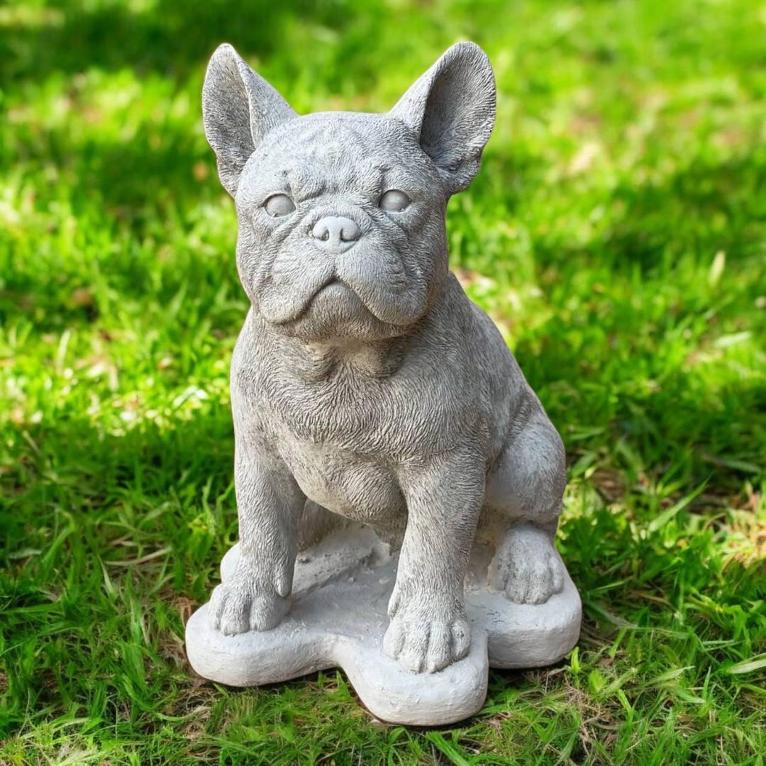 French Bulldog Memorial, Stone Statue, Garden Bulldog, Dog Grave ...