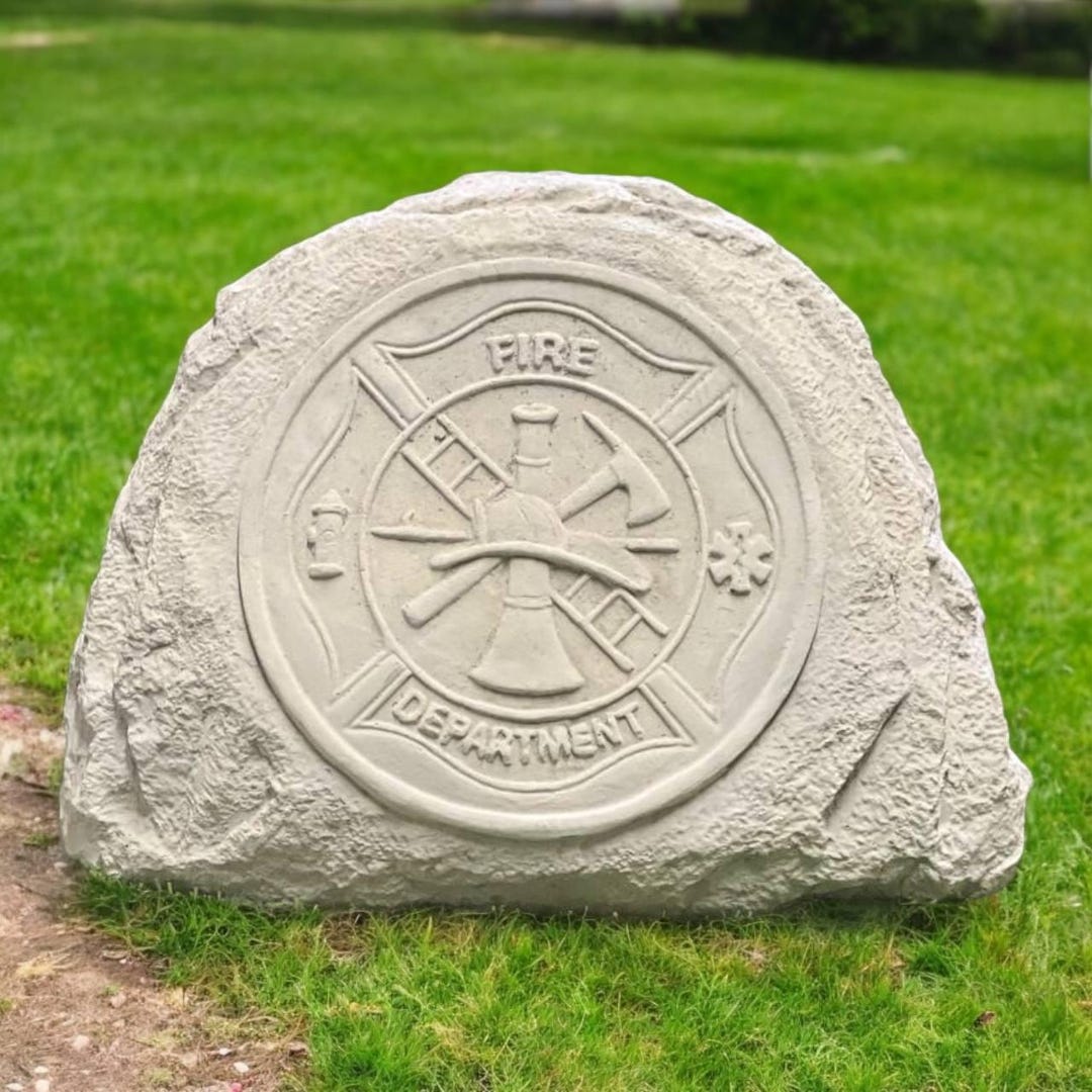 Fire Department, Firefighter Rock, Garden Statue, Entrance Stone ...