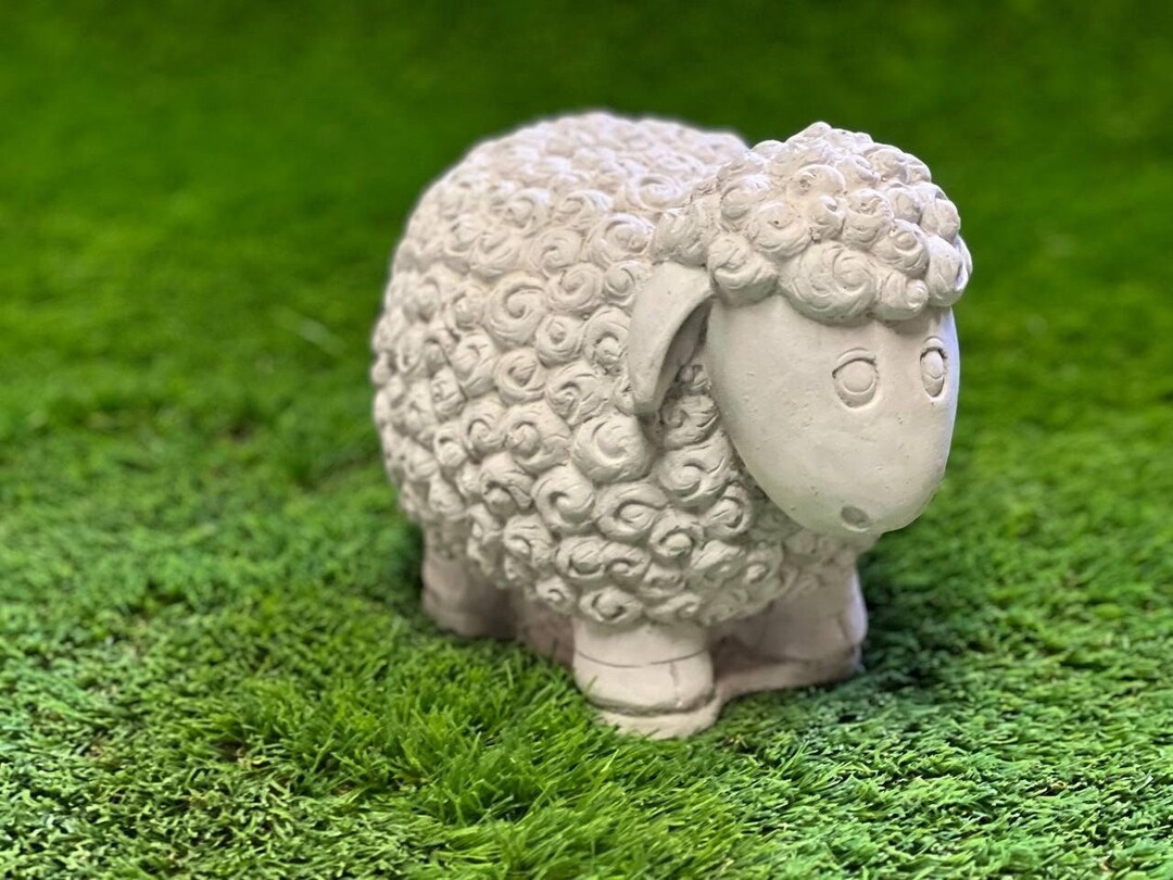 Concrete Sheep, Lamb Statue, Farm Animal, Outdoor Sculpture, Yard Sheep ...
