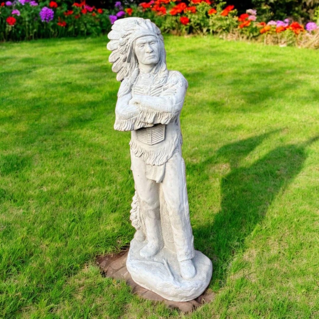 Indian Chief, Indian Style, Concrete Man, Standing Man, Garden Figure ...