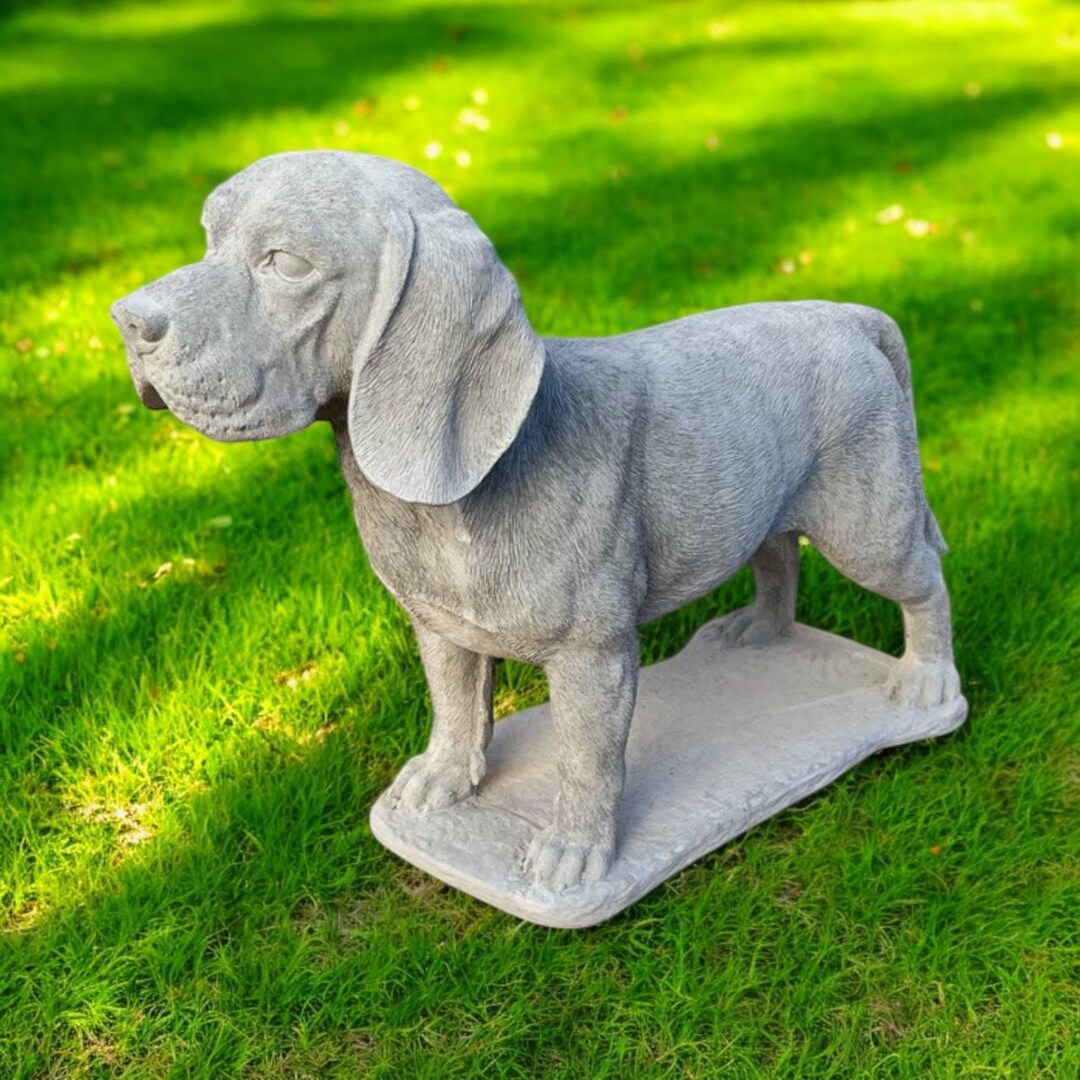 Beagle on Base, Standing Massive Dog, Memorial Statue, Garden Sculpture ...