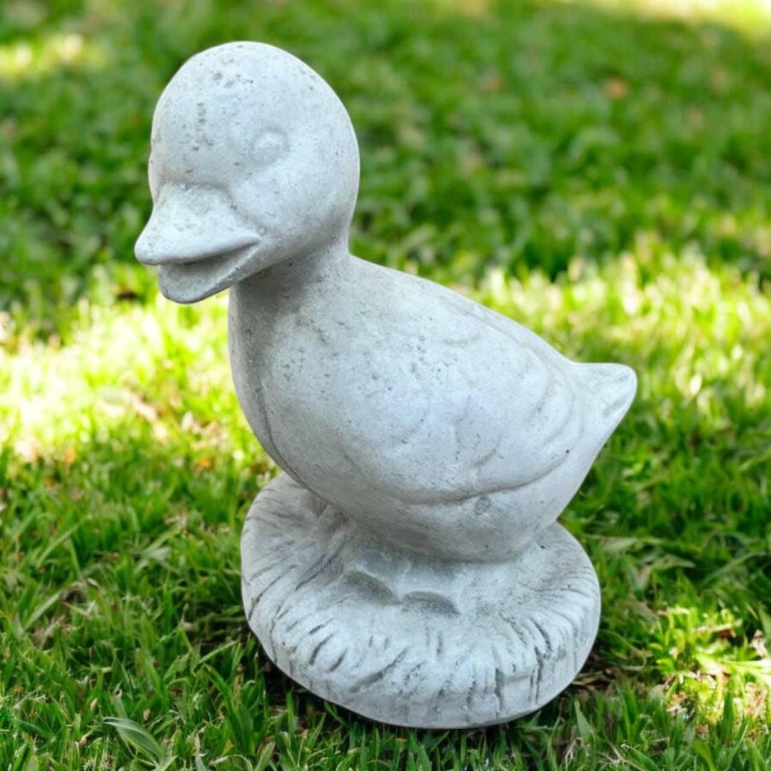 Duckling Statue, Standing Duckling, Stone Farm Animal, Garden Figure ...