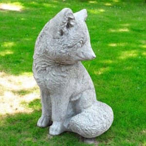 Fox Statue, Sitting Animal, Stone Fox, Forest Animal, Garden Figure ...