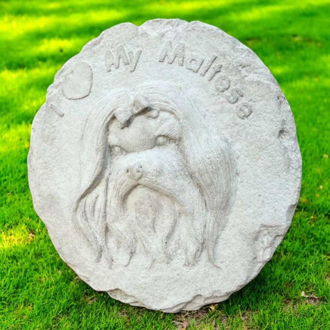 I Love My Maltese, Dog Figure, Wall Hanging Statue, Stone Figurine ...