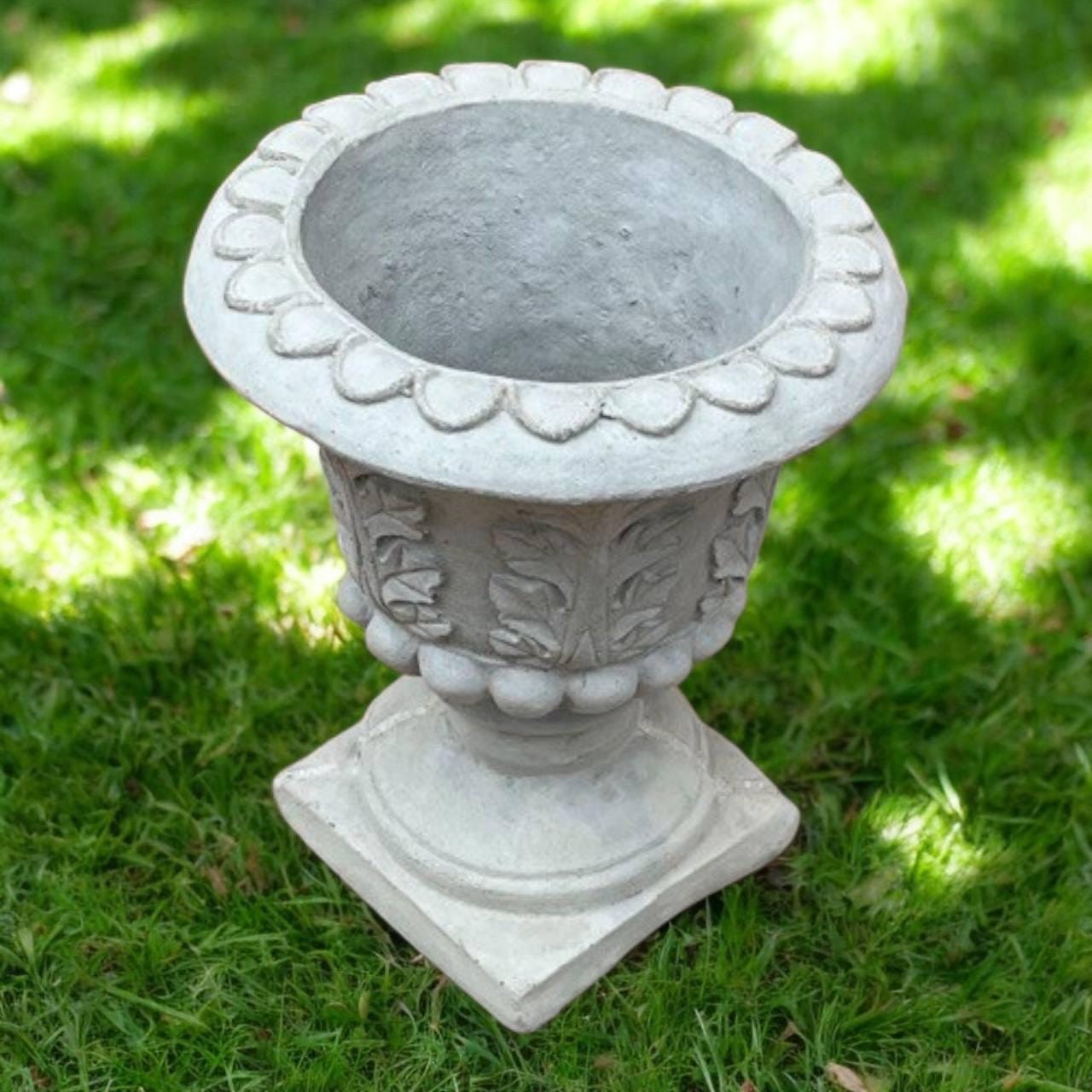 Cemetery Urn, Planter Statue, Outdoor Sculpture, Cement Vase Flowers ...