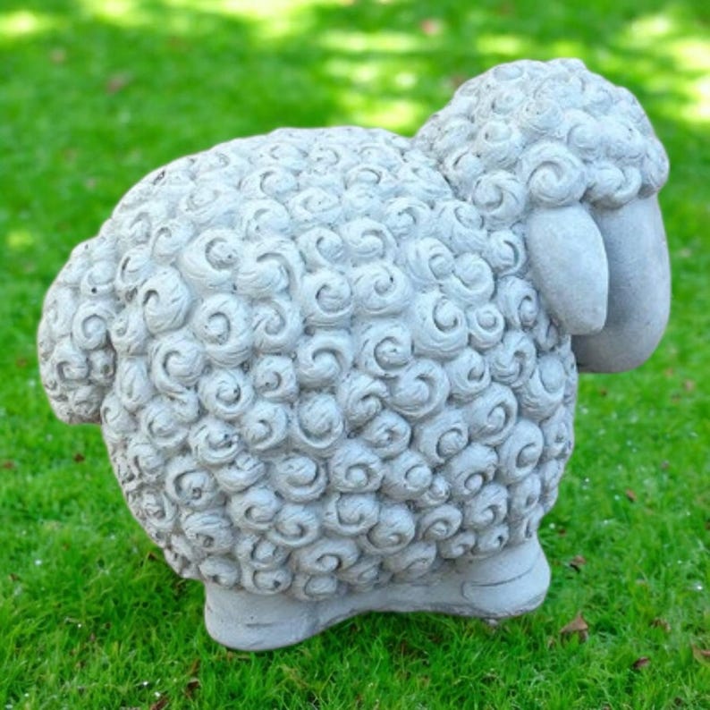 Concrete Sheep, Lamb Statue, Farm Animal, Outdoor Sculpture, Yard Sheep ...