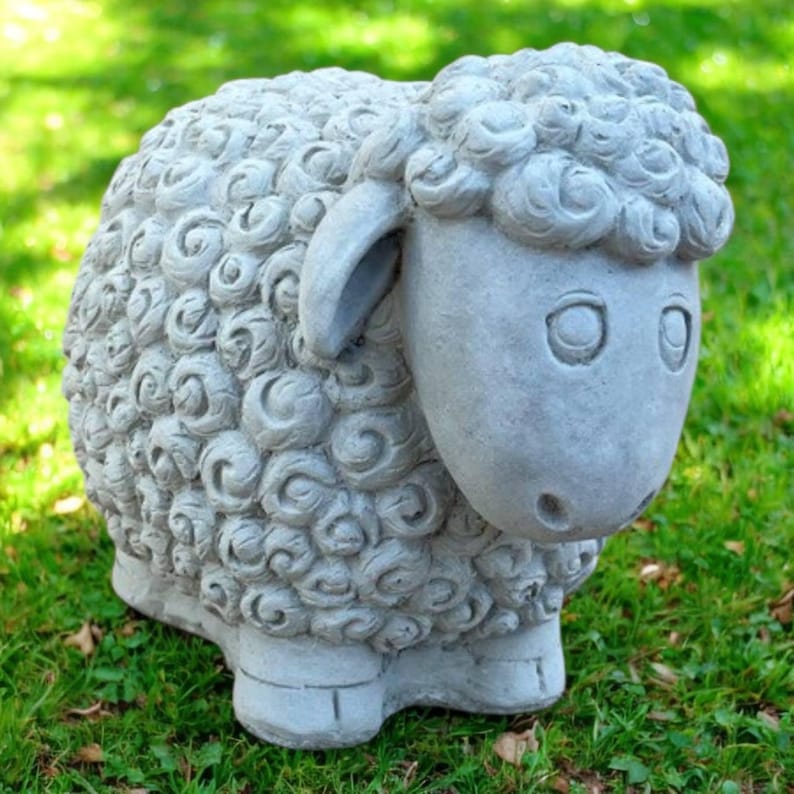 Concrete Sheep, Lamb Statue, Farm Animal, Outdoor Sculpture, Yard Sheep ...