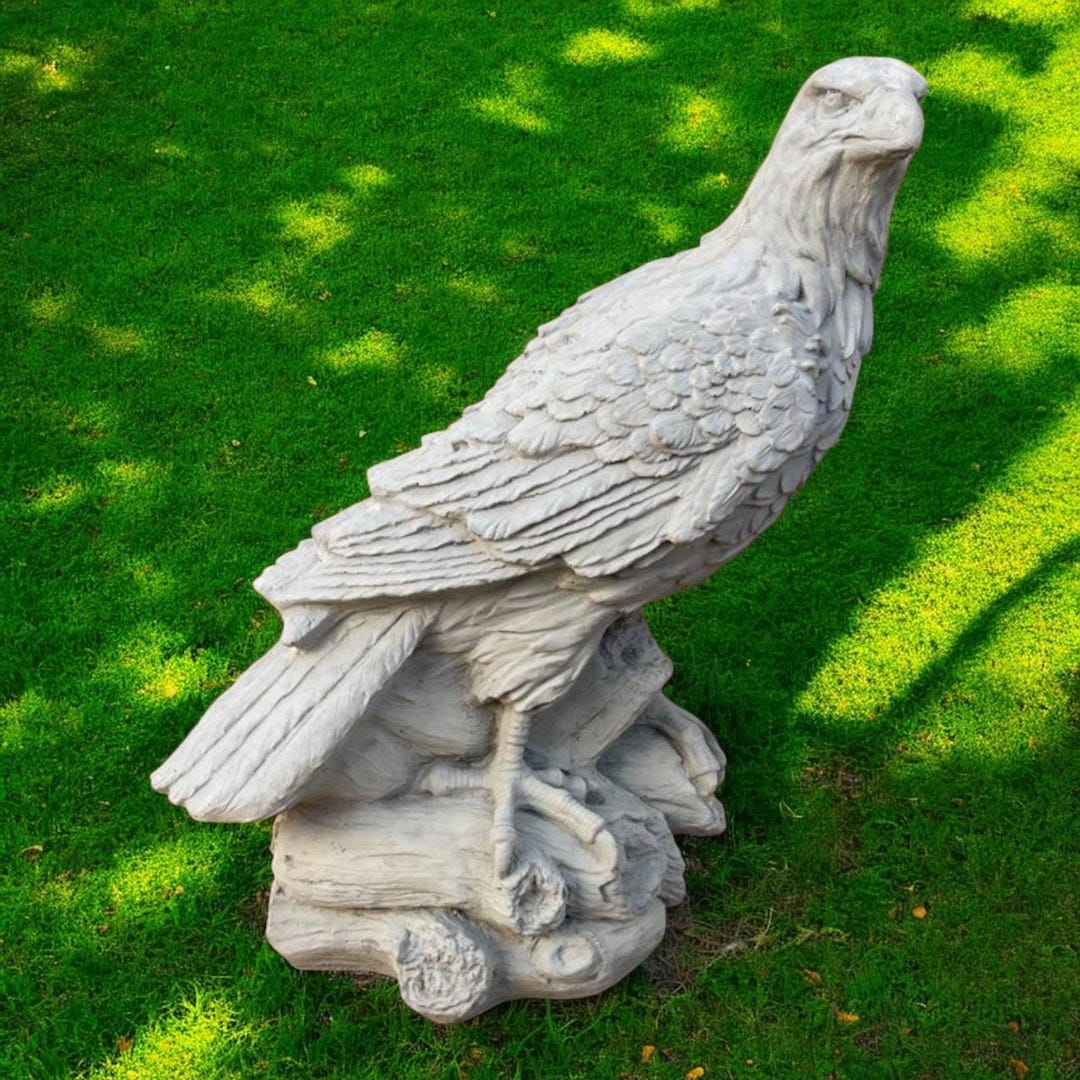 Large Bird, Eagle Statue, Stone Figurine, Outdoor Sculpture, Guardian ...