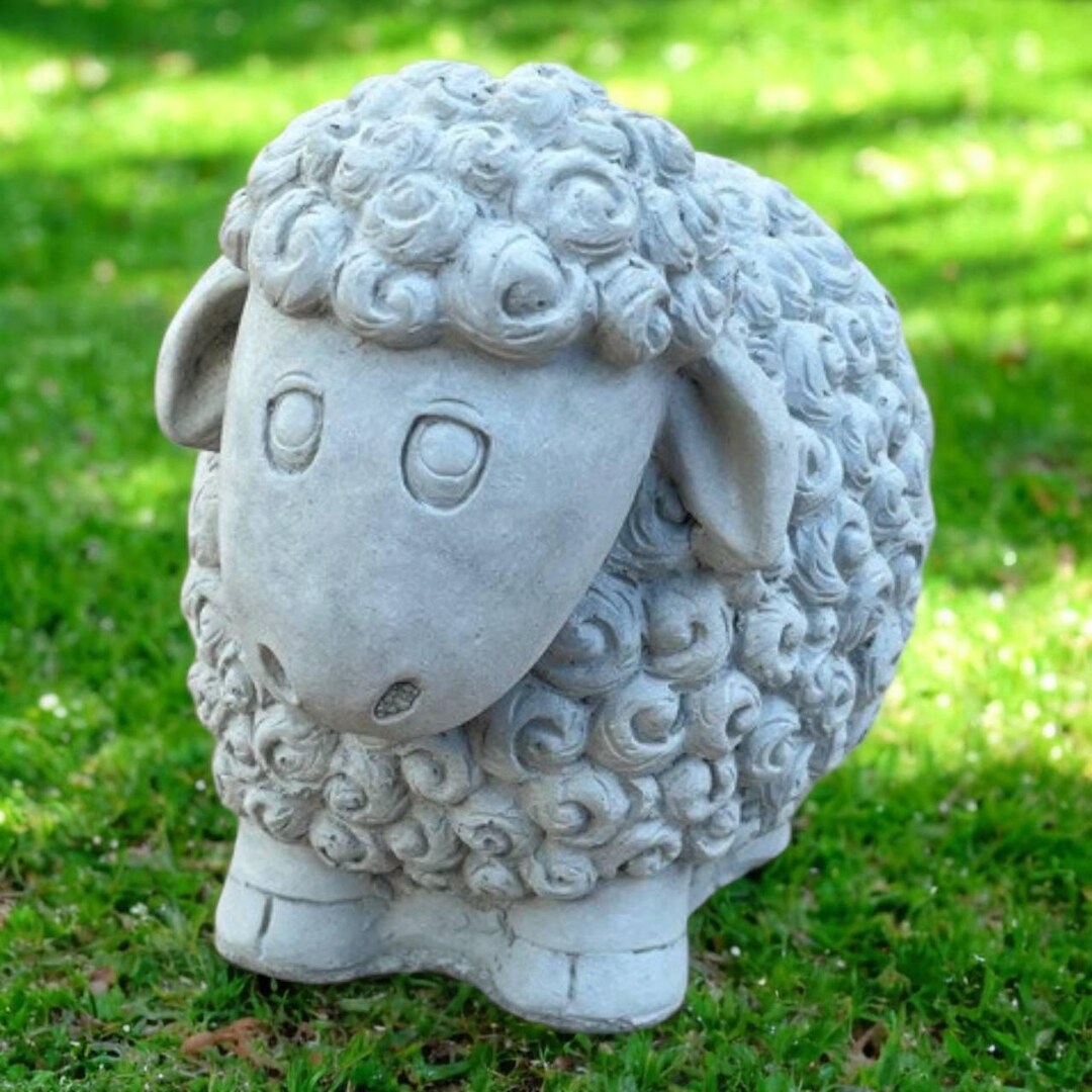 Concrete Sheep, Lamb Statue, Farm Animal, Outdoor Sculpture, Yard Sheep ...
