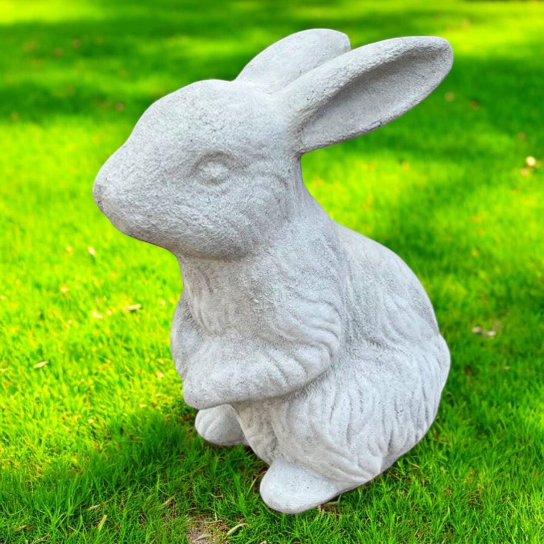 Standing Rabbit, Bunny Statue, Cement Figure, Easter Animal, Stone ...