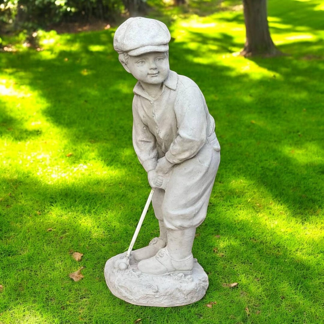 Golfer With Club, Stone Figure, Boy Figure, Playing Golfer, Golf Fans ...