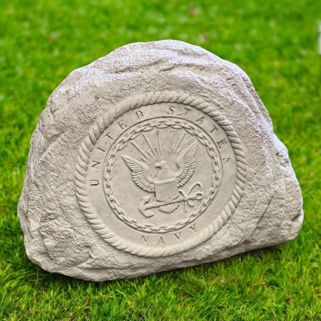 Navy Rock, Soldier Memorial, Concrete Rock, Navy Grave, Backyard Statue ...