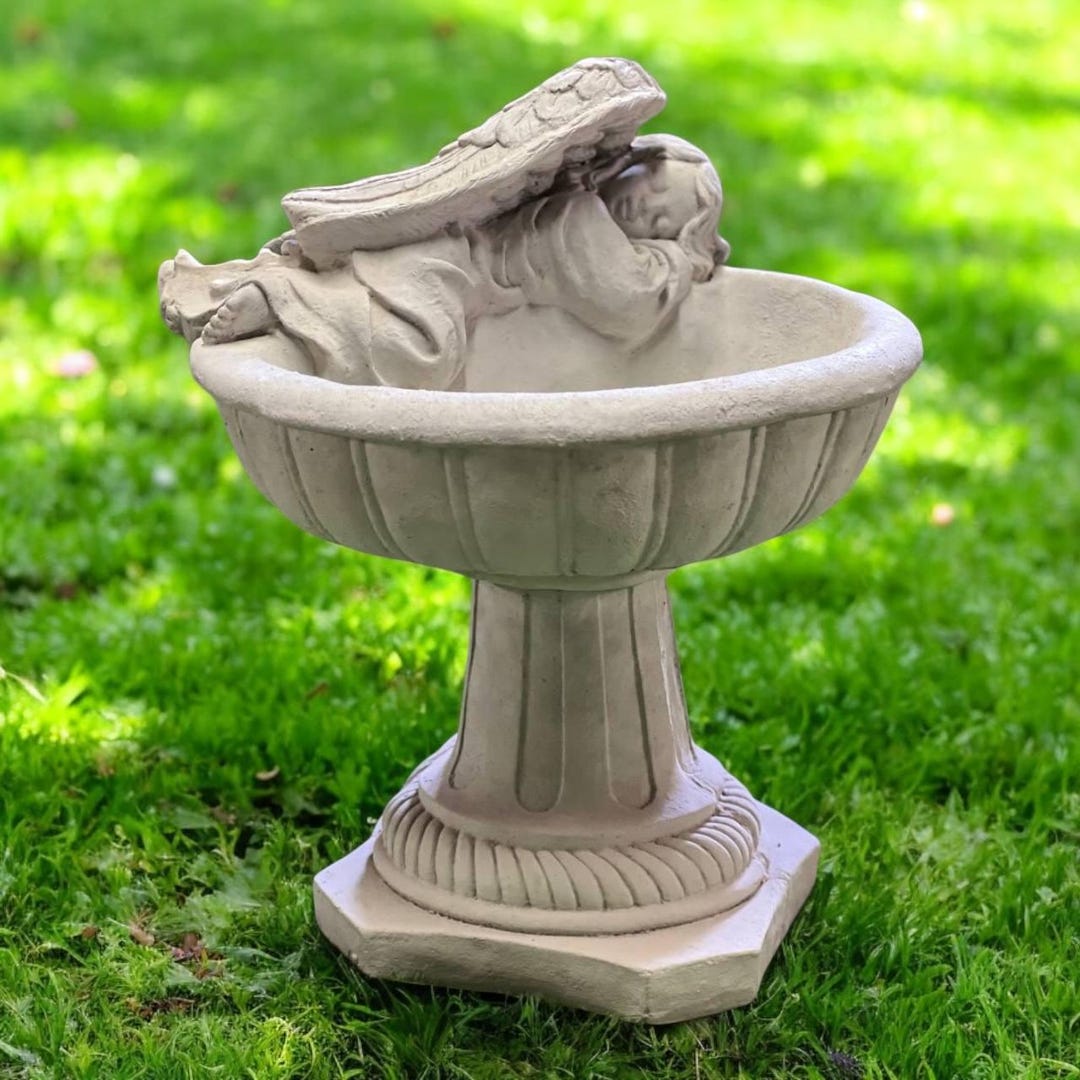 Birds Bath, Angel Figure, Drinker Statue, Water Drinker, Sleeping Angel ...